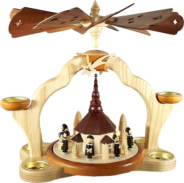 Pyramide Seiffener Kirche mit Teelicht